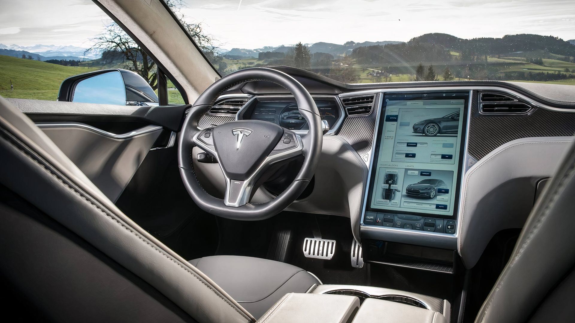 Tesla model s inside store