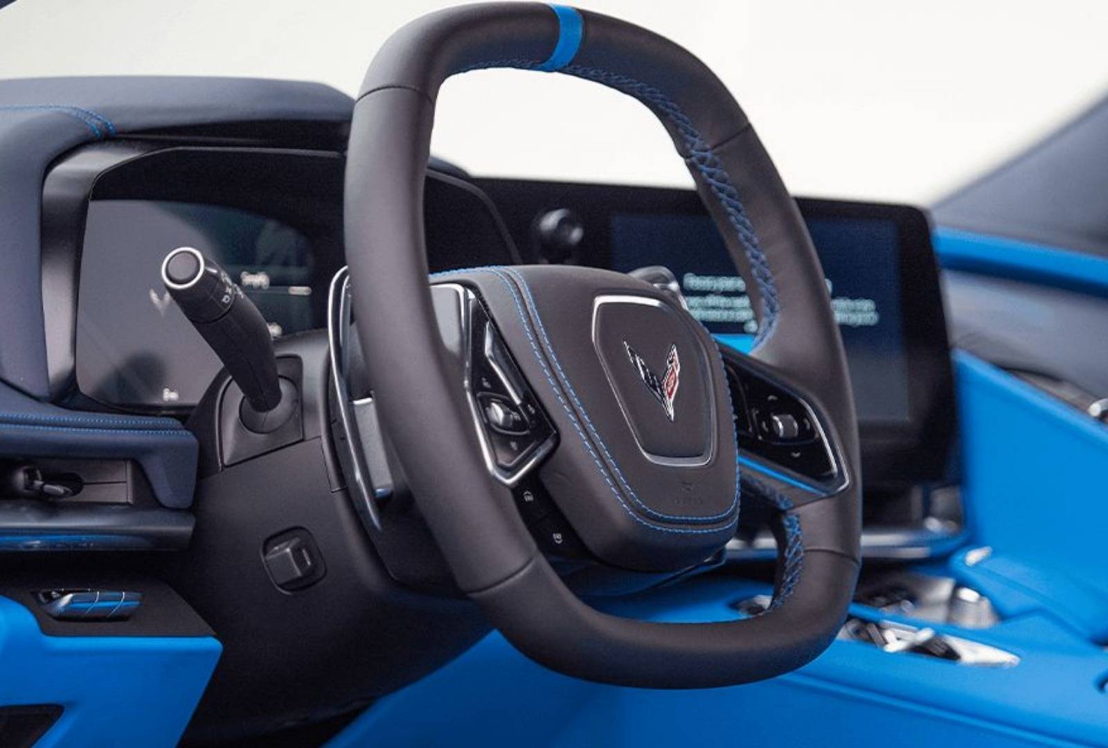 blue interior corvette