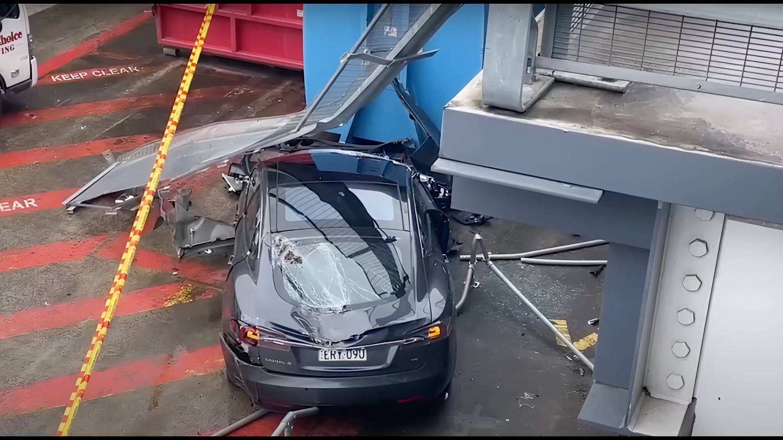 Video: Tesla Model S Goes Rogue, Drives Off Roof With Two Victims