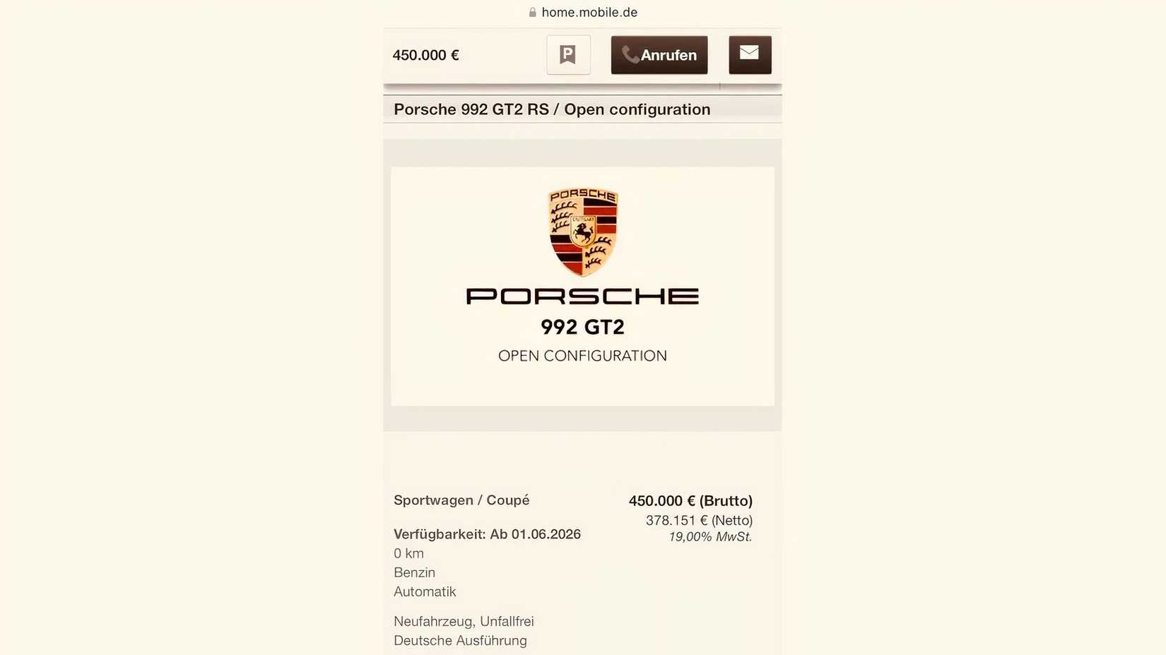 The 992 Porsche 911 GT2 RS Will Cost Almost Half A Million Dollars