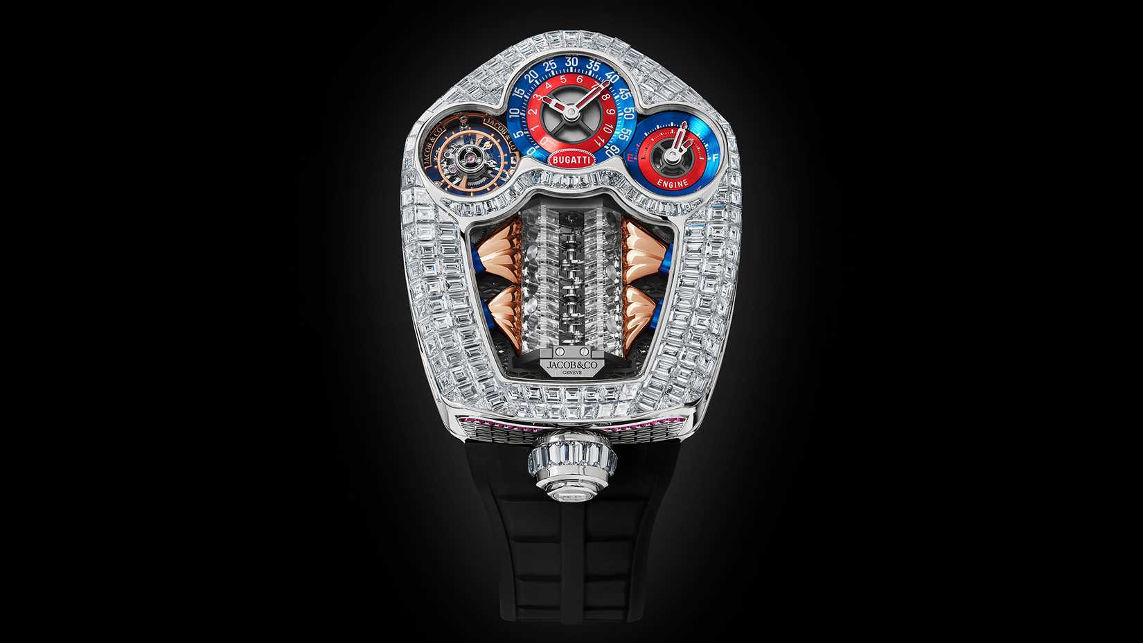 Jacob & Co Reveal New Diamond-Studded Bugatti V16 Tourbillon Watch