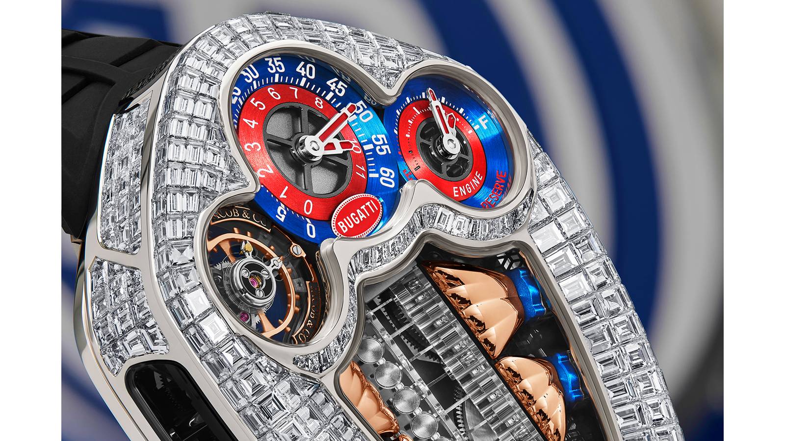 Jacob & Co Reveal New Diamond-Studded Bugatti V16 Tourbillon Watch