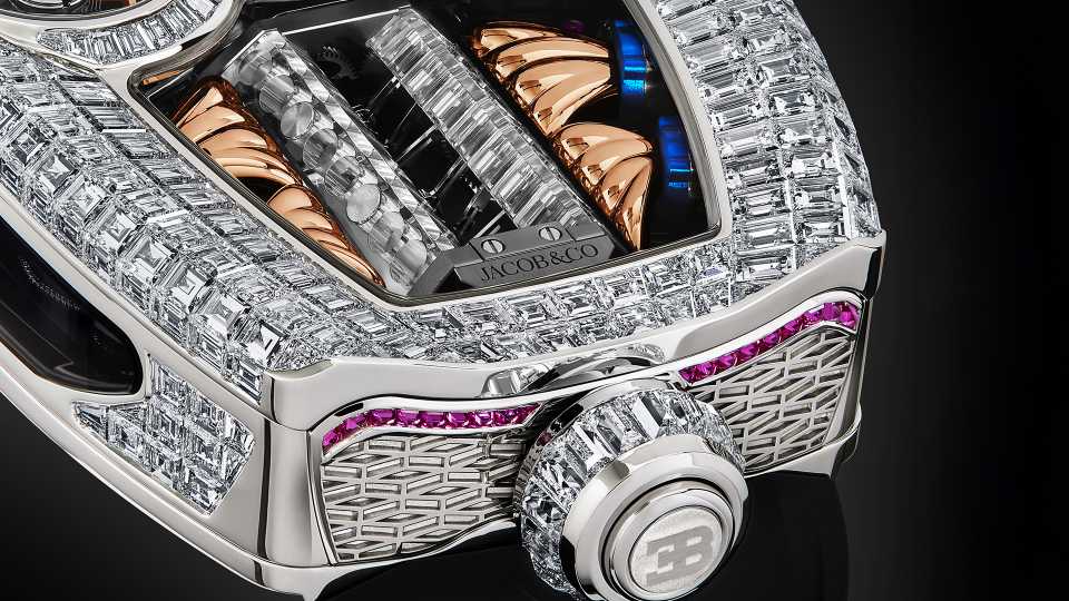 Jacob & Co Reveal New Diamond-Studded Bugatti V16 Tourbillon Watch