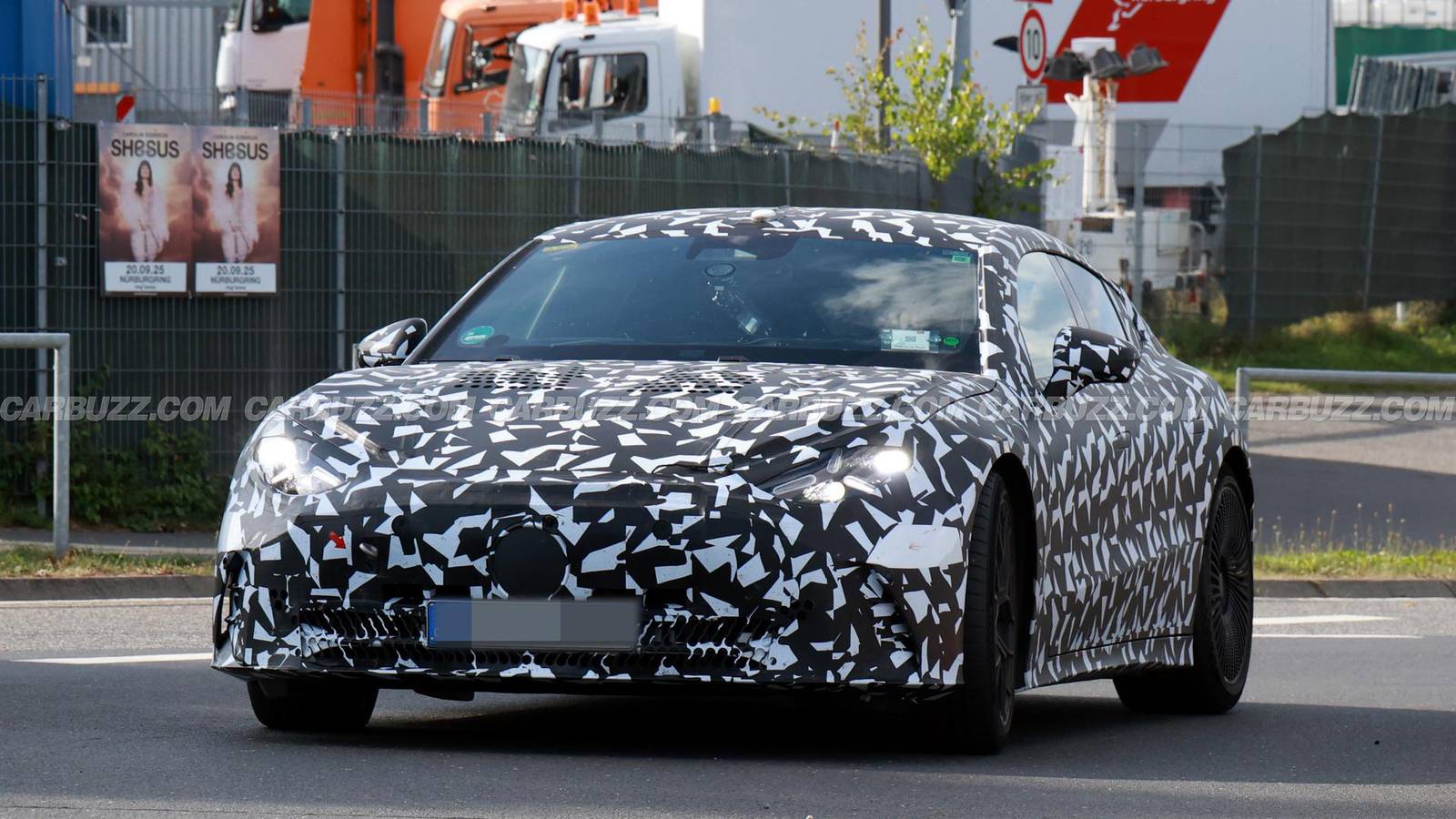 Mercedes-AMG GT Prototype Spotted With A Hood Full Of Holes