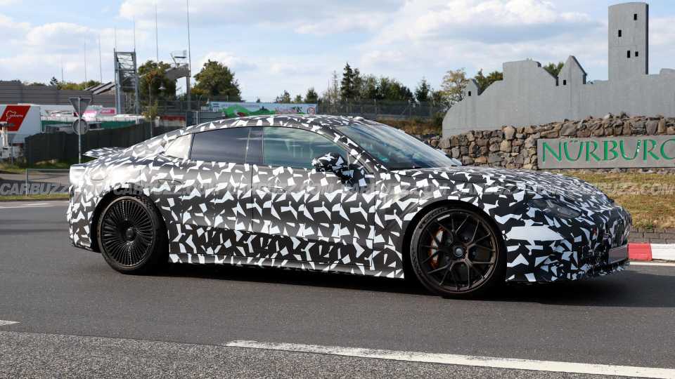 Mercedes-AMG GT Prototype Spotted With A Hood Full Of Holes