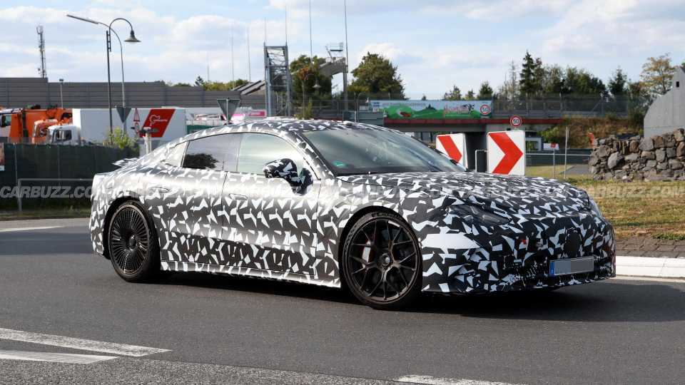 Mercedes-AMG GT Prototype Spotted With A Hood Full Of Holes