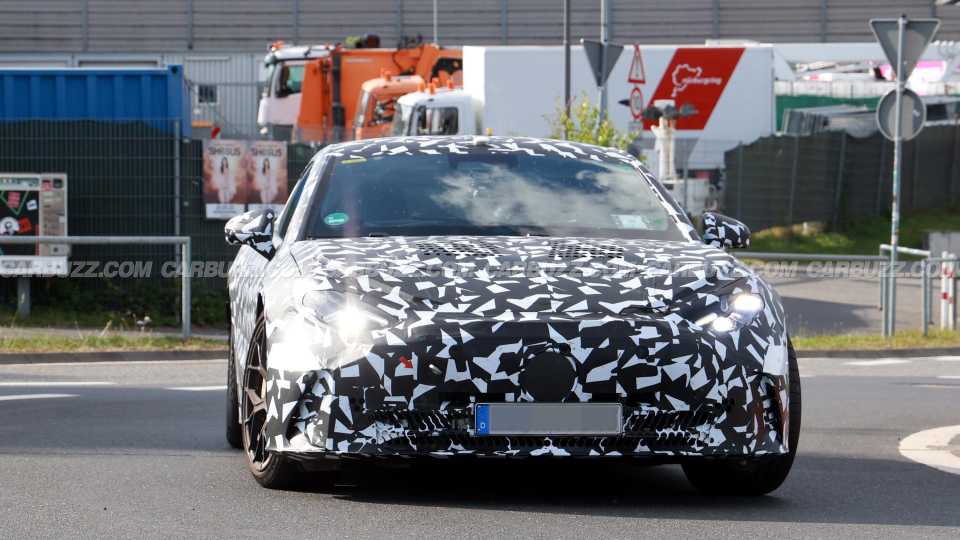 Mercedes-AMG GT Prototype Spotted With A Hood Full Of Holes