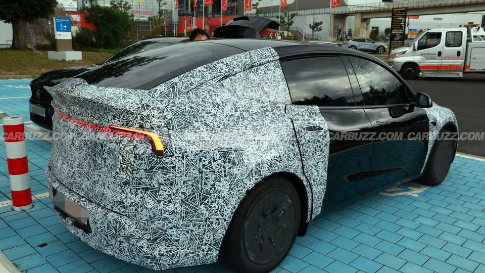 Tesla Model Y Long Wheelbase Spied Testing Near Germany's Famed Race Track