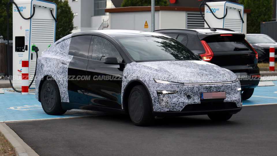 Tesla Model Y Long Wheelbase Spied Testing Near Germany's Famed Race Track