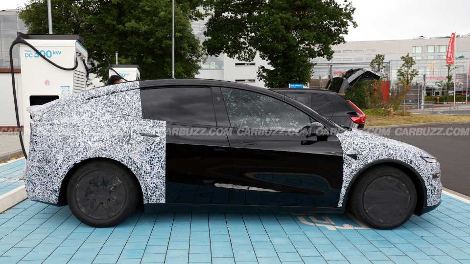 Tesla Model Y Long Wheelbase Spied Testing Near Germany's Famed Race Track