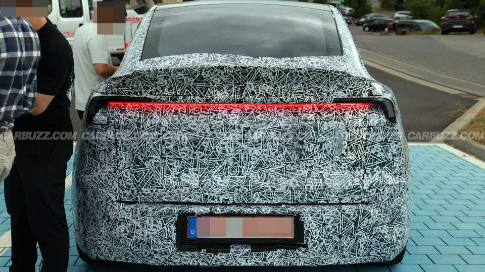 Tesla Model Y Long Wheelbase Spied Testing Near Germany's Famed Race Track