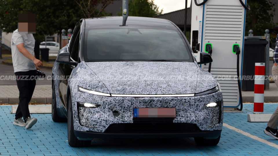 Tesla Model Y Long Wheelbase Spied Testing Near Germany's Famed Race Track