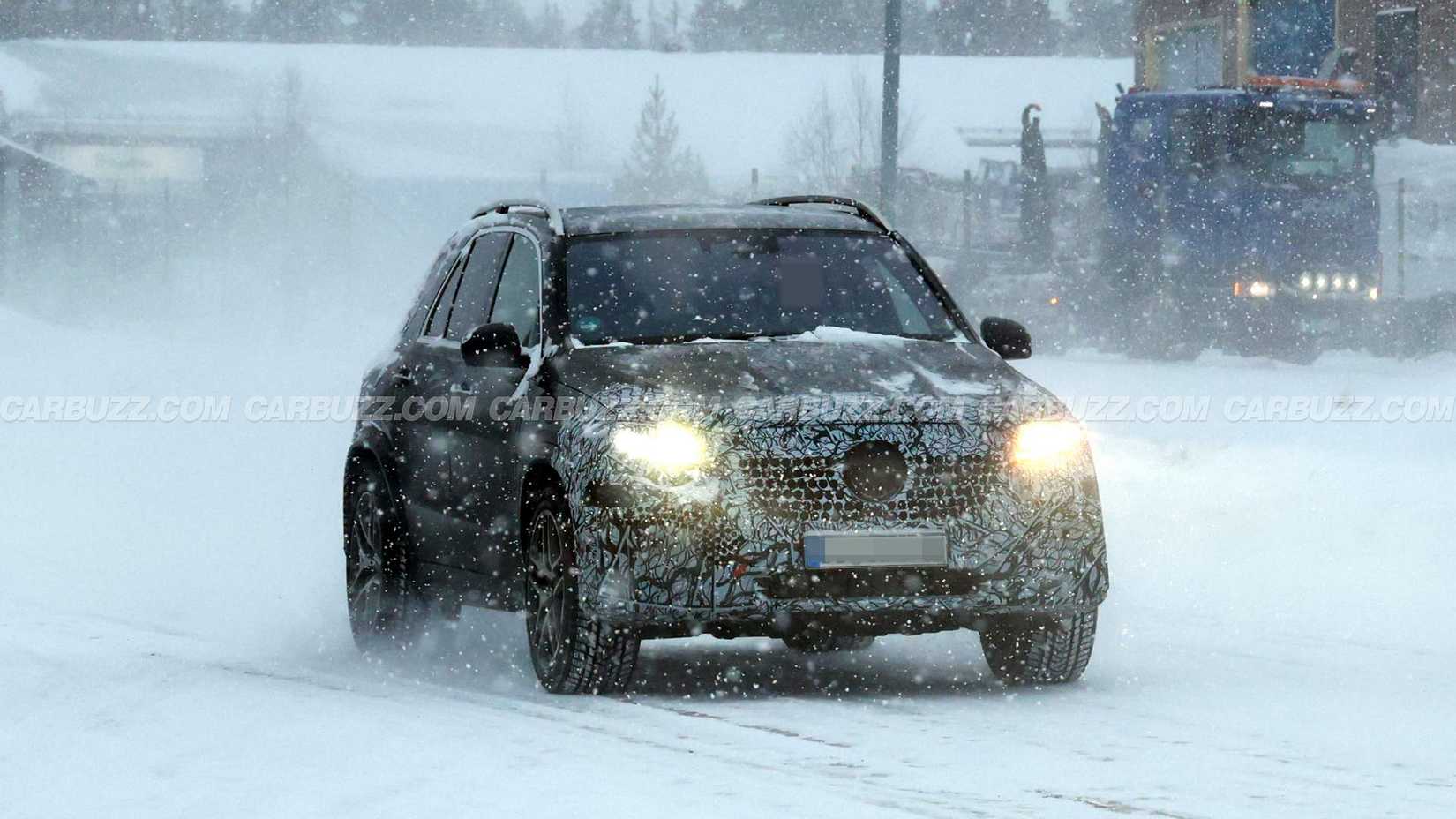 Mercedes-AMG GLE Spied Hiding Its Second Facelift In Snow-Covered Camo
