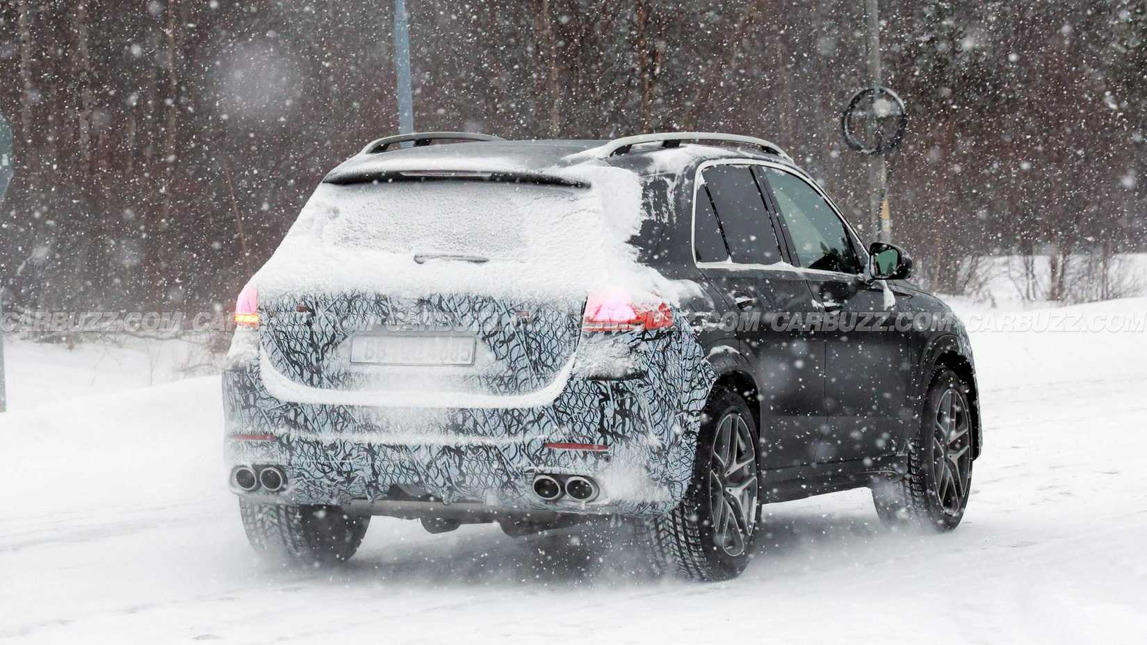 Mercedes-AMG GLE Spied Hiding Its Second Facelift In Snow-Covered Camo