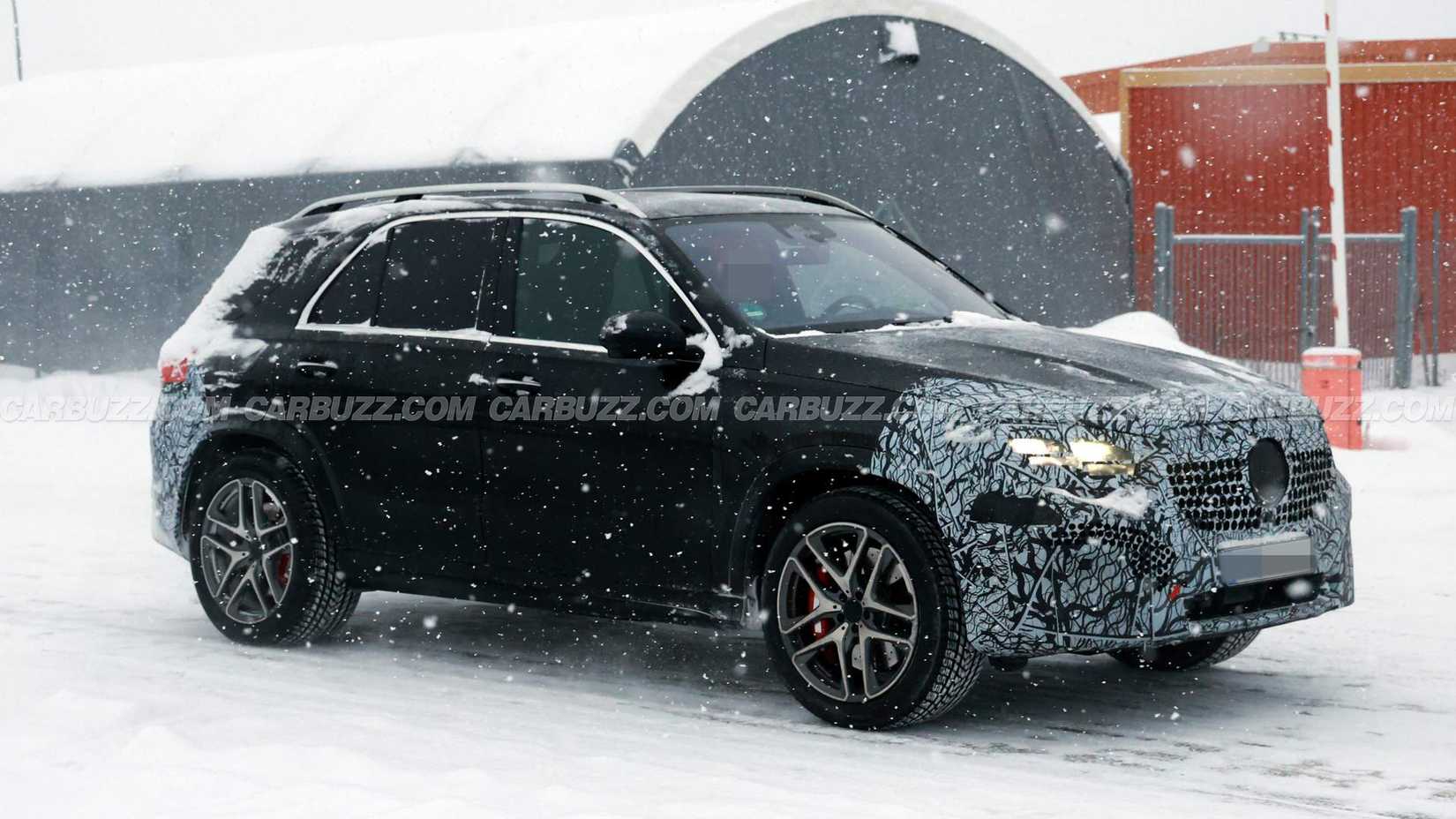 Mercedes-AMG GLE Spied Hiding Its Second Facelift In Snow-Covered Camo