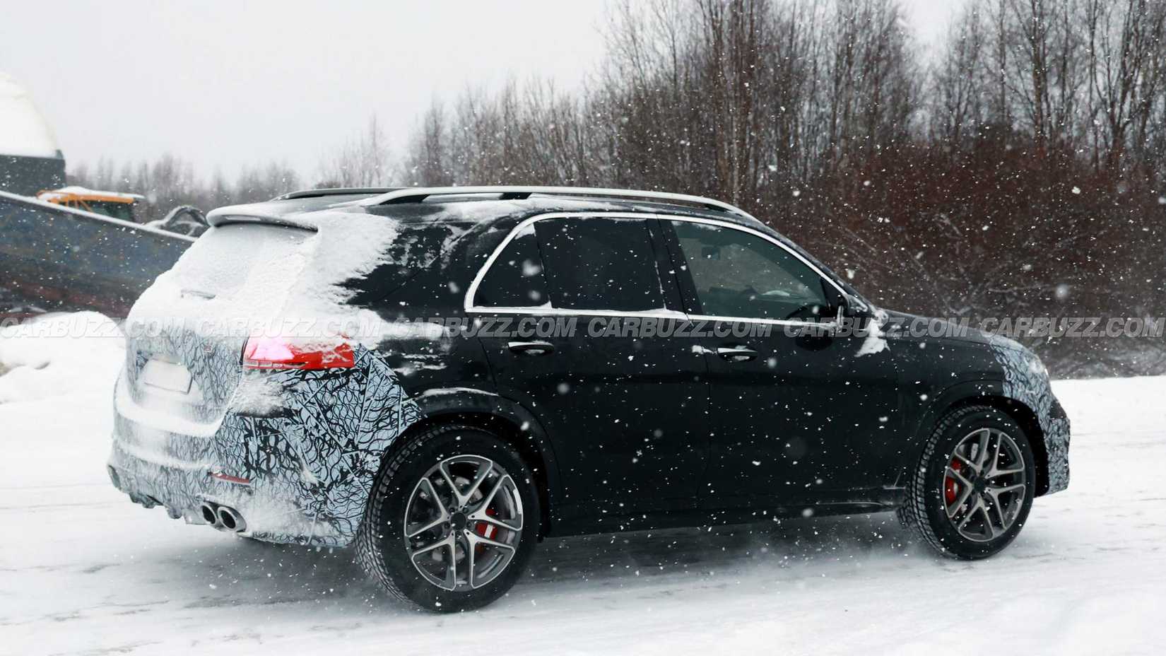 Mercedes-AMG GLE Spied Hiding Its Second Facelift In Snow-Covered Camo