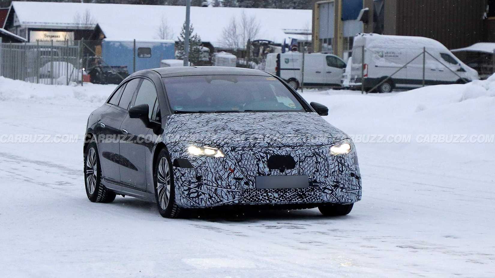Mercedes-Benz EQS Facelift Spied With Familiar Shape Hiding New Tech
