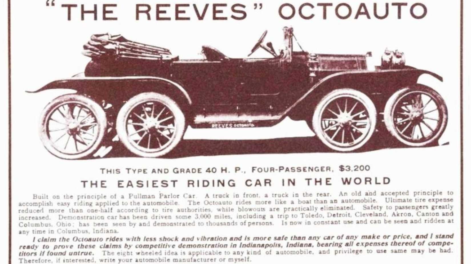 One Entrepreneur Experimented With Eight-Wheeled Cars Over 100 Years Ago