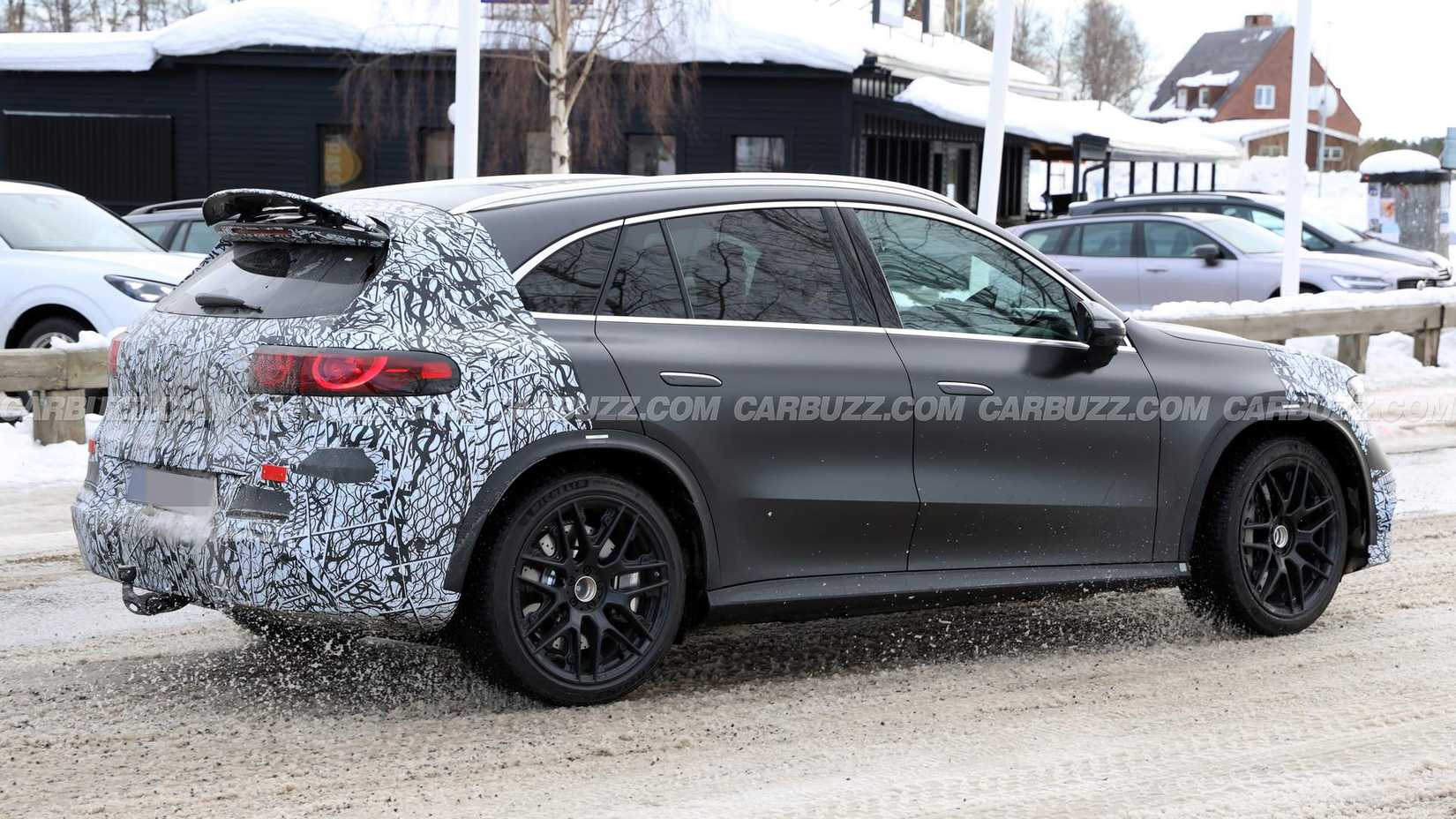 Mercedes-AMG GLC EQ Spied With A Big Wing To Handle Its 900-HP Powertrain