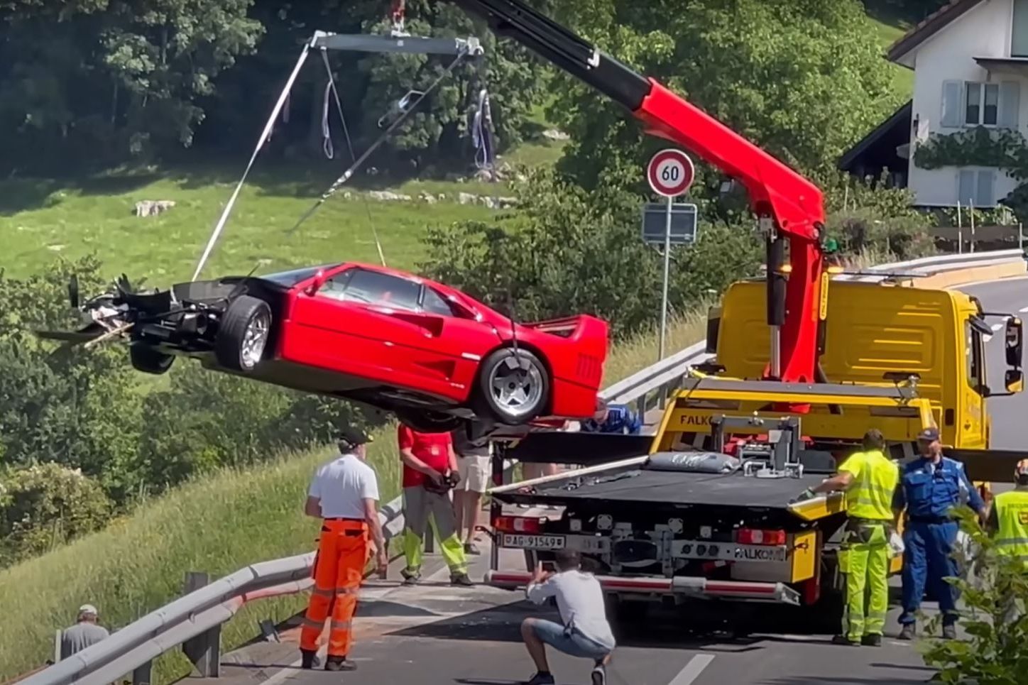 Watch A Ferrari F40 Get Wrecked Tackling Swiss Hill Climb