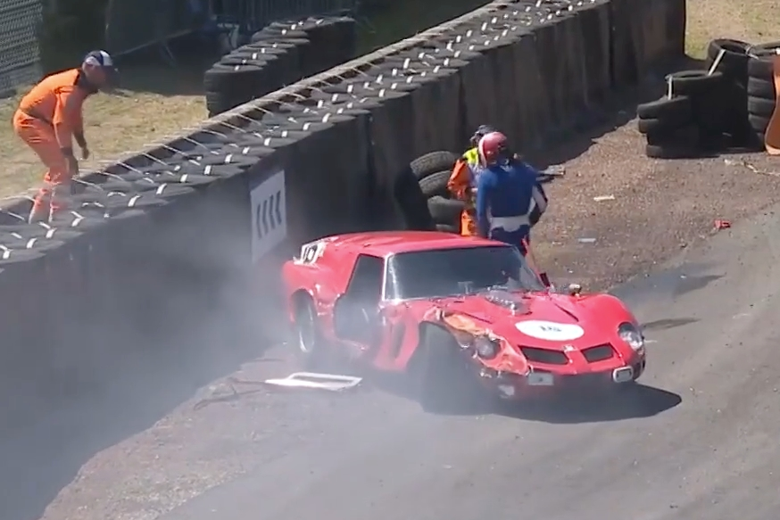 Watch As One-Of-One Ferrari 250 GT Breadvan Crashes In Spectacular Fashion