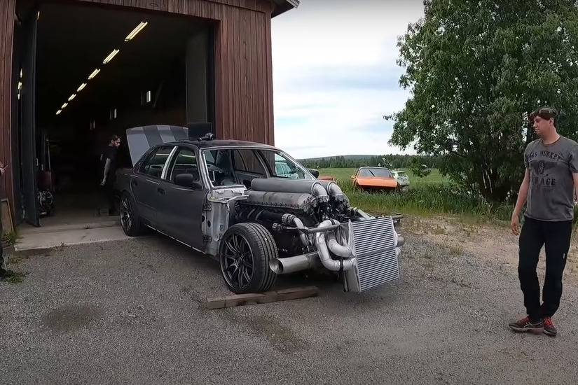 Crown Victoria With 27-Liter V12 Tank Engine Hits The Dyno