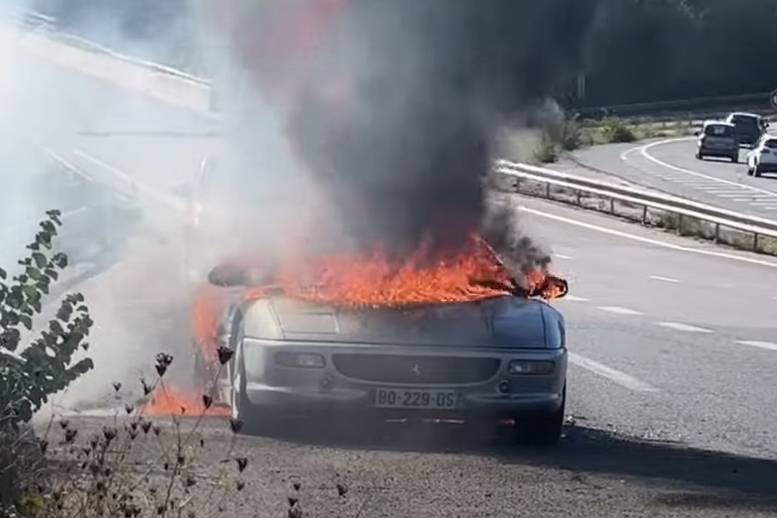 Watch A Ferrari 355 GTB Catch Fire During A Test Drive