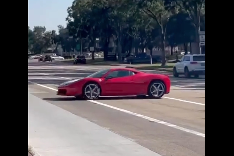 Bizarre Car Accident Sees Red Ferrari 458 Crash In Slow Motion