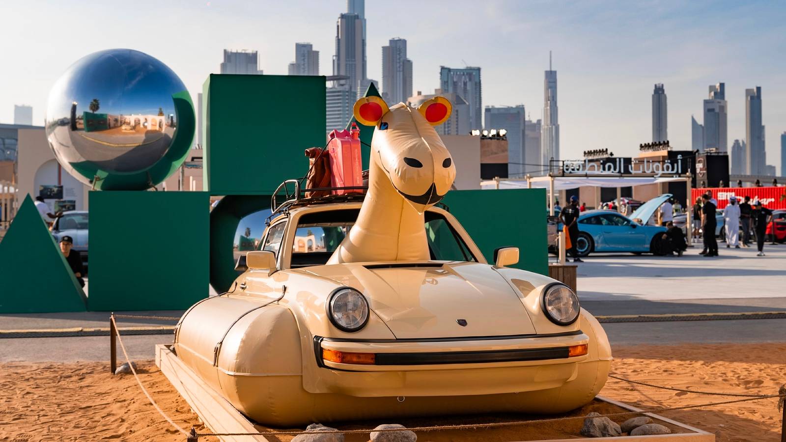 Porsche 930 Turbo Transformed Into Safari Camel 911 Floatie Art Car