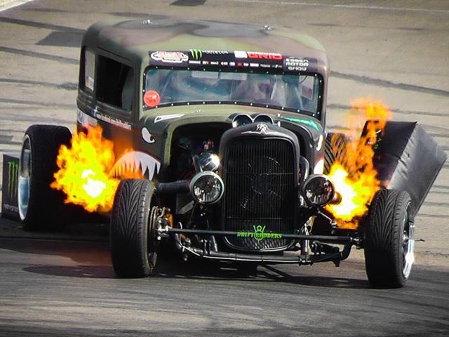 Flame Throwing Rat Rod Drifts From Hell