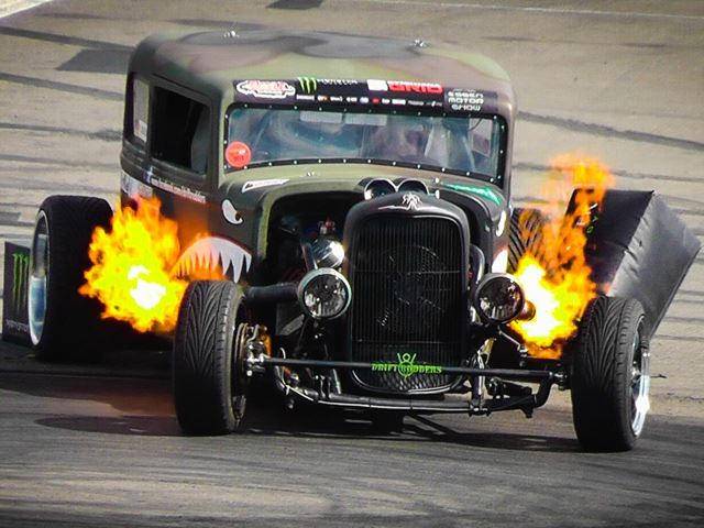 Flame Throwing Rat Rod Drifts From Hell