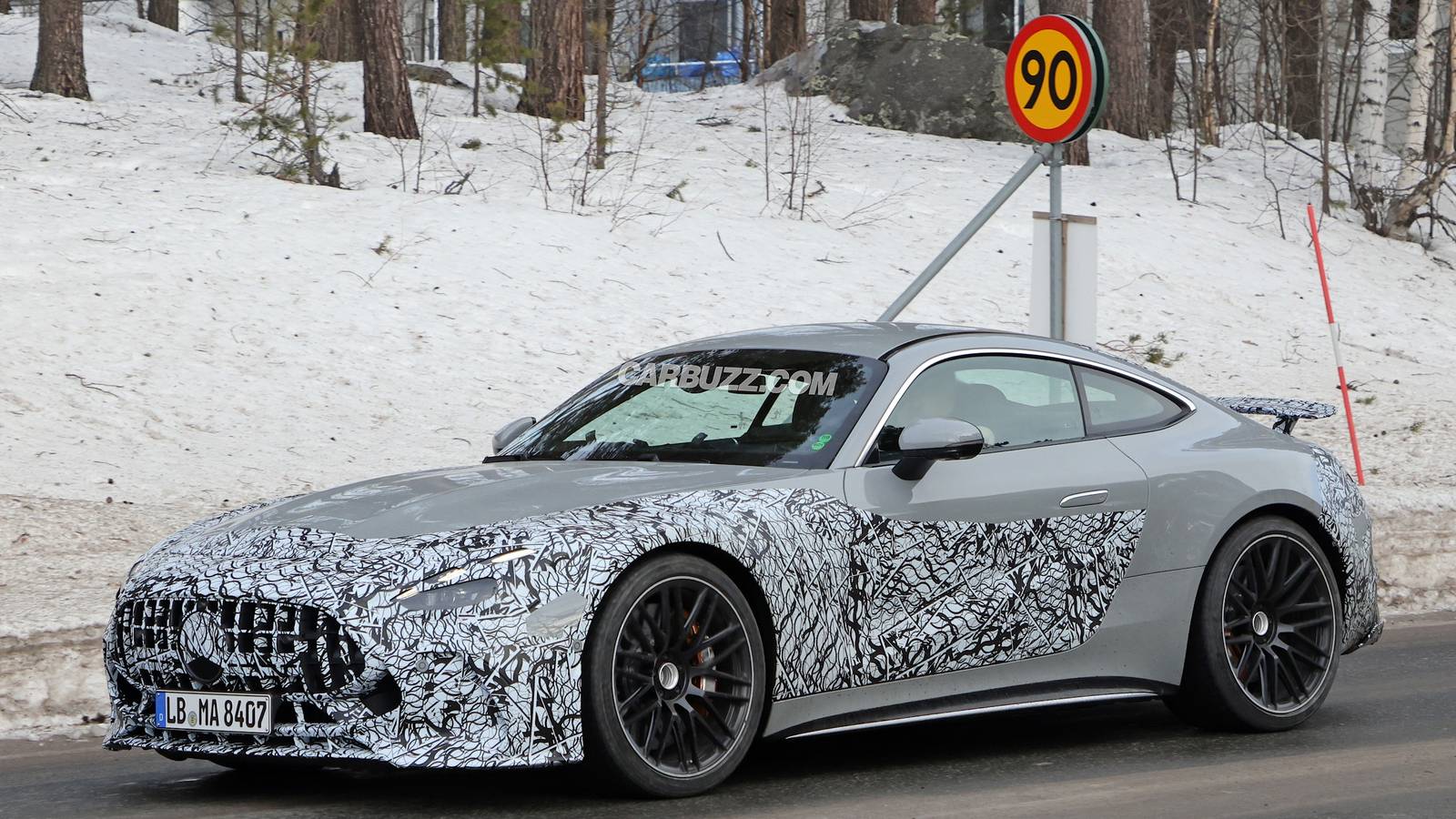 Spied: 2024 Mercedes-AMG GT With Fixed Rear Spoiler