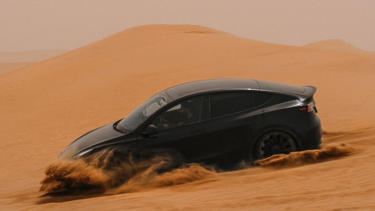 Tesla Took Its Entire Range Sand Surfing In The Scorching UAE Desert