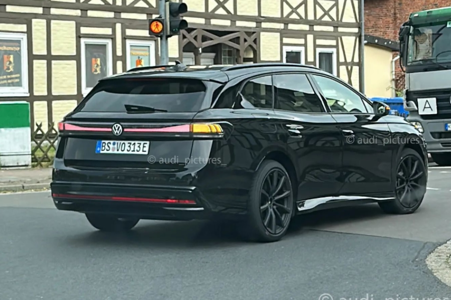 Volkswagen ID.7 Tourer Electric Wagon Looks Sleek On The Road