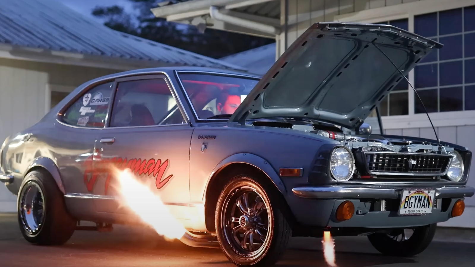 1971 Turbo Rotary Toyota Corolla Spits Flames For Fun