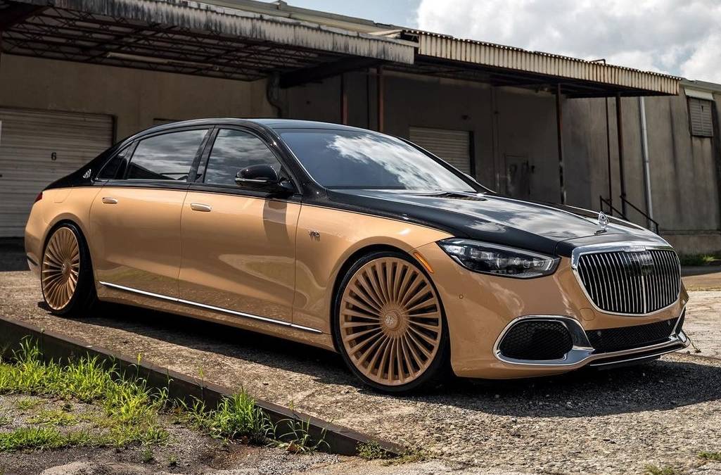 Ultra-Rare Mercedes-Maybach S680 Gets Slammed On 22-Inch Bronze Wheels