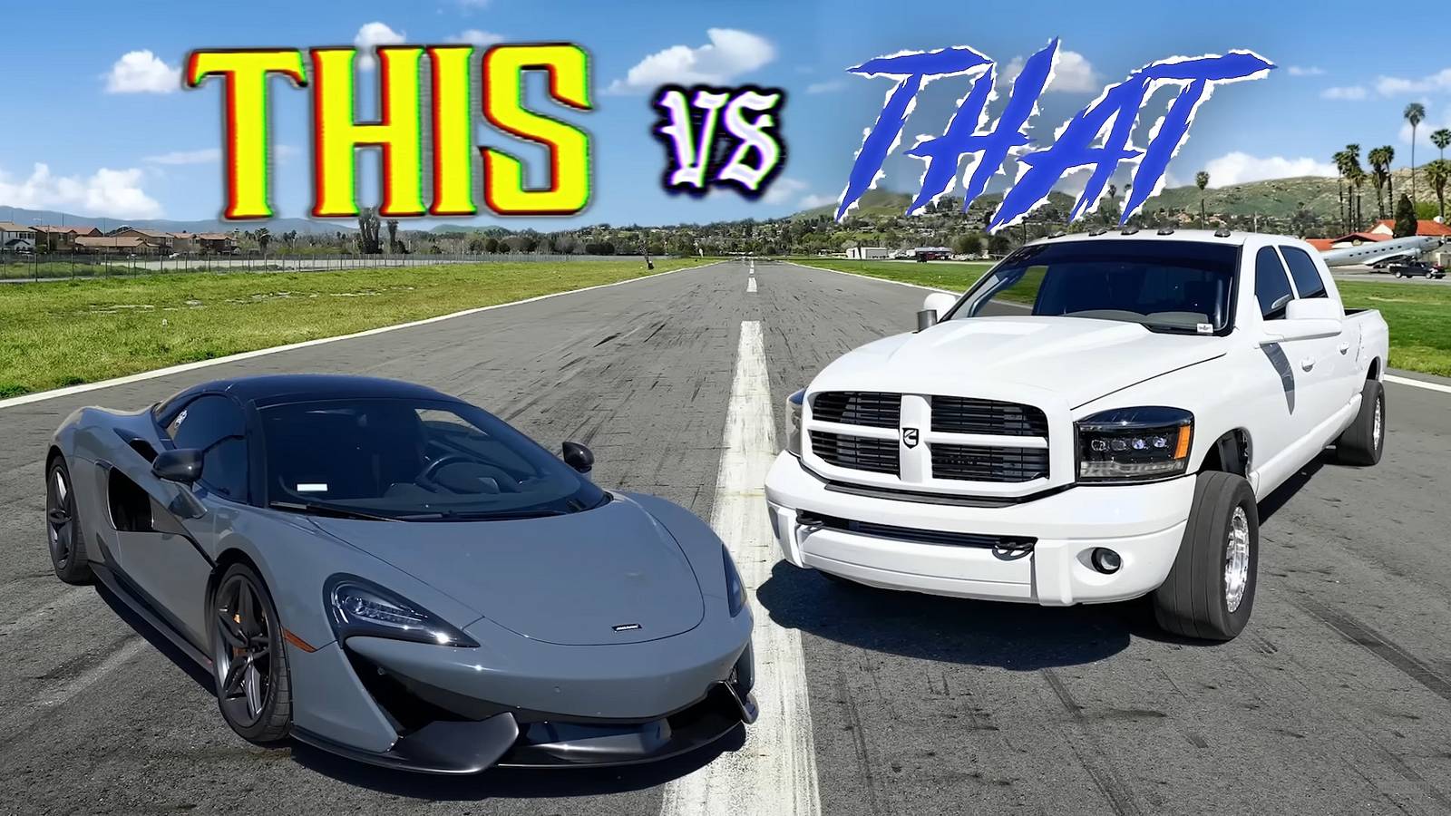Drag Race Mismatch: 1,300-HP Ram Pickup Vs. Bone Stock McLaren 570S