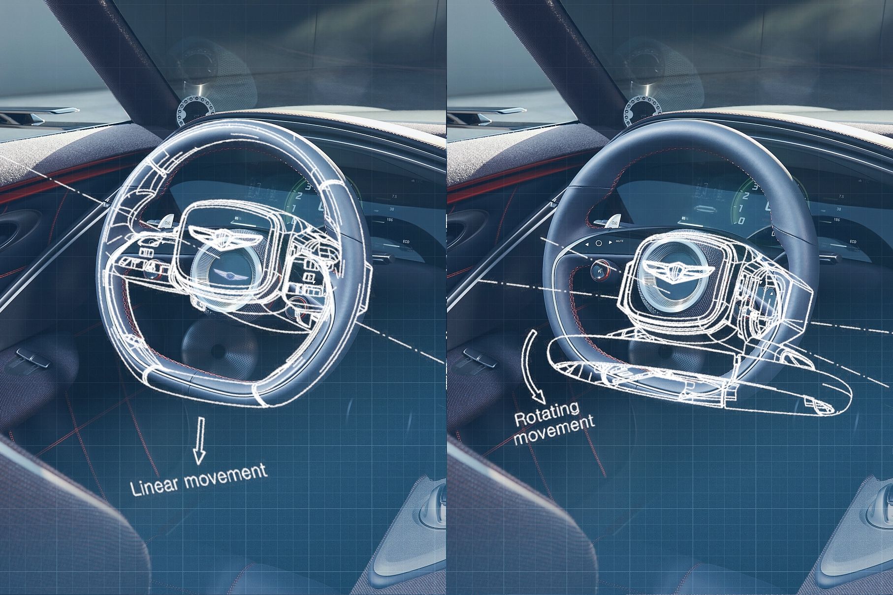 Genesis Invents Foldable Steering Wheel That Retains Airbag Safety