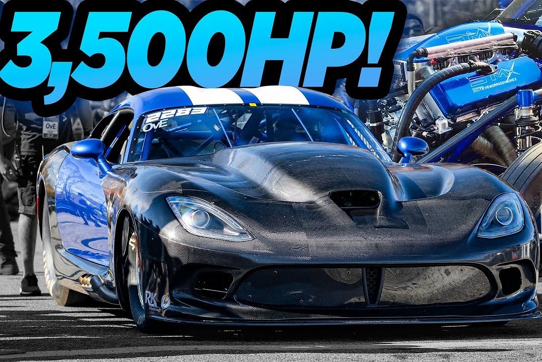 3,500-HP Dodge Viper With Twin-Turbo V8 Clocks 6.09-Second Quarter-Mile