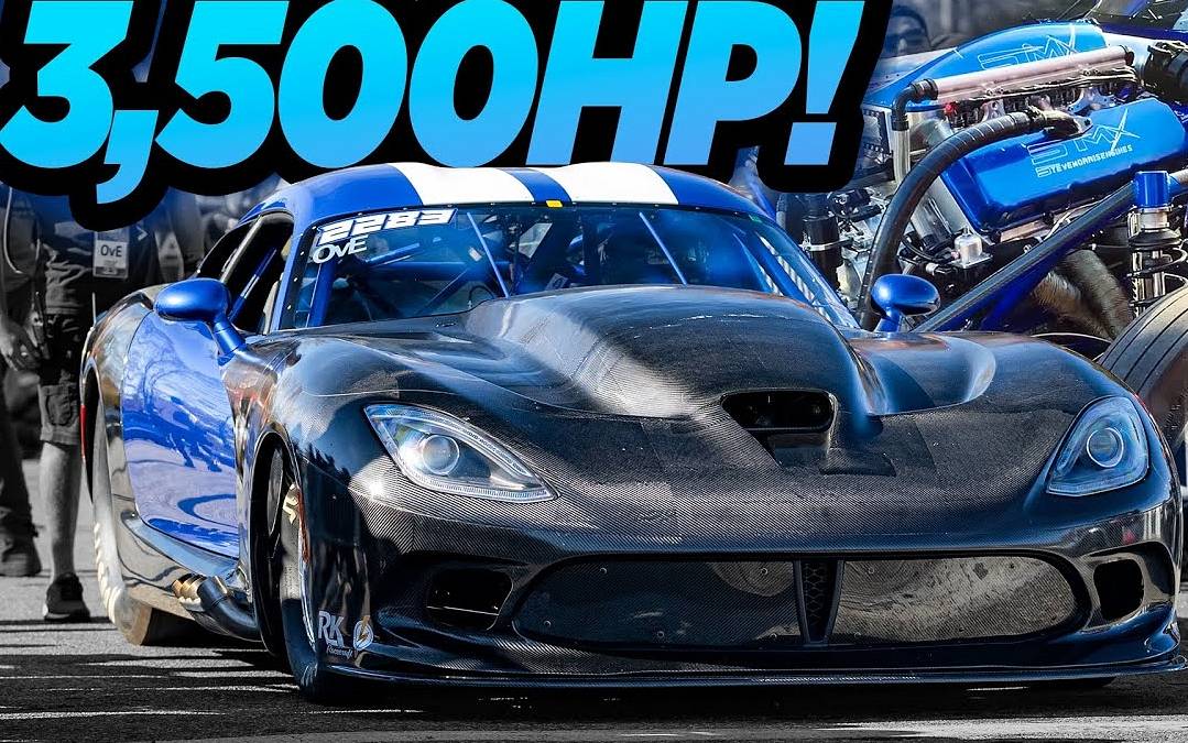 3,500-HP Dodge Viper With Twin-Turbo V8 Clocks 6.09-Second Quarter-Mile