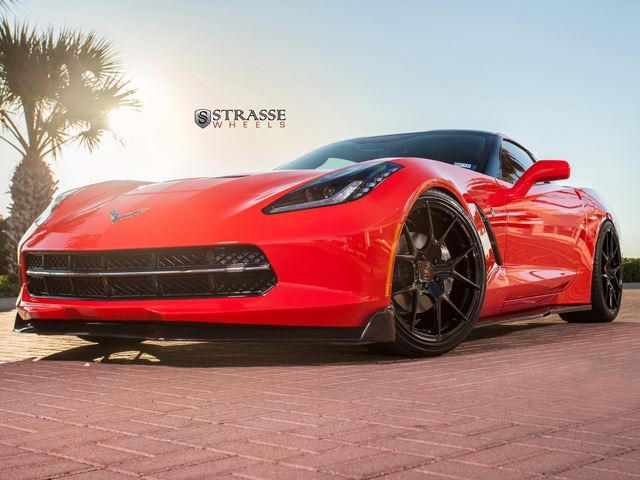 Chevrolet Corvette C7 Stingray in Torch Red Popping on Strasse Like its Hot