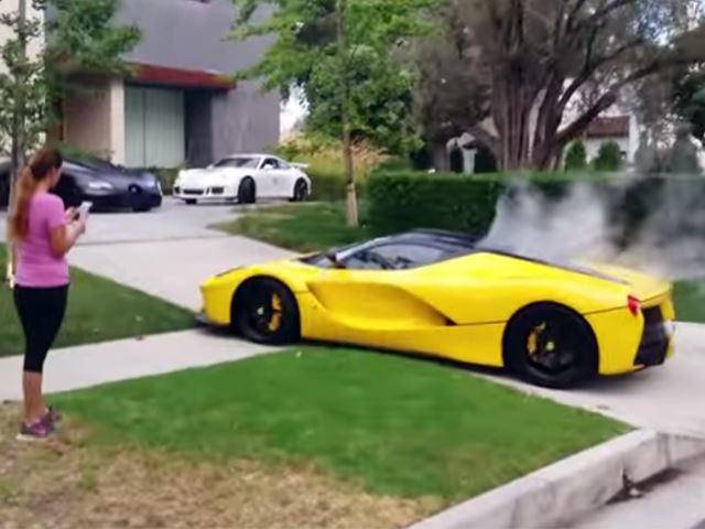 INSANE: Arab LaFerrari Catches Fire After Terrorizing Beverly Hills ...