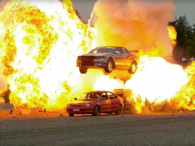 Watch A Rally-Prepped Audi Jump Over Exploding Cars