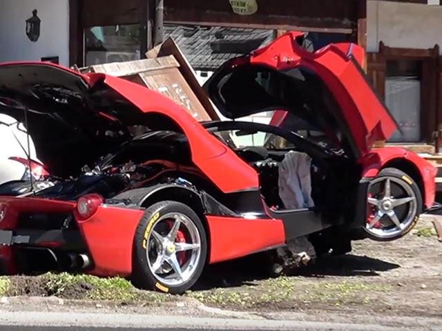 This Ferrari LaFerrari Was Mysteriously Wrecked On Top Of A Boulder
