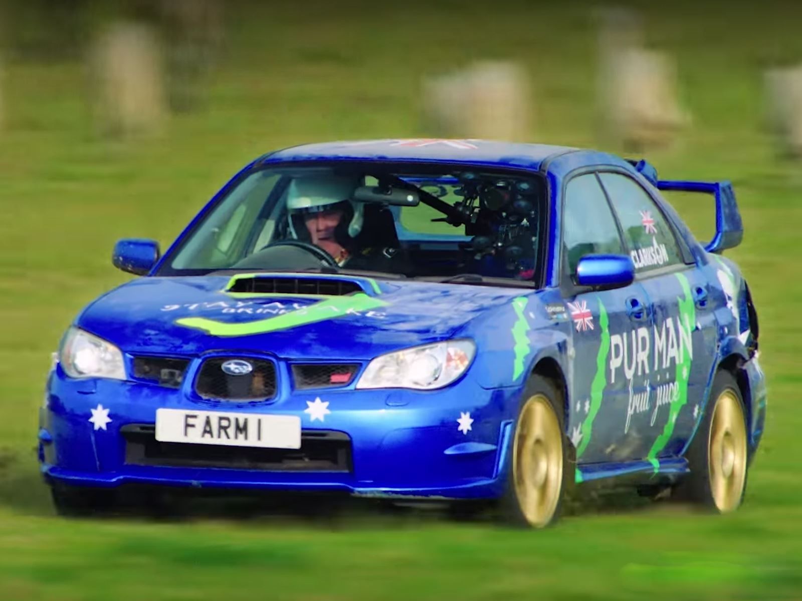 Watch Clarkson Destroy Farmland While Rallying A Subaru WRX STI