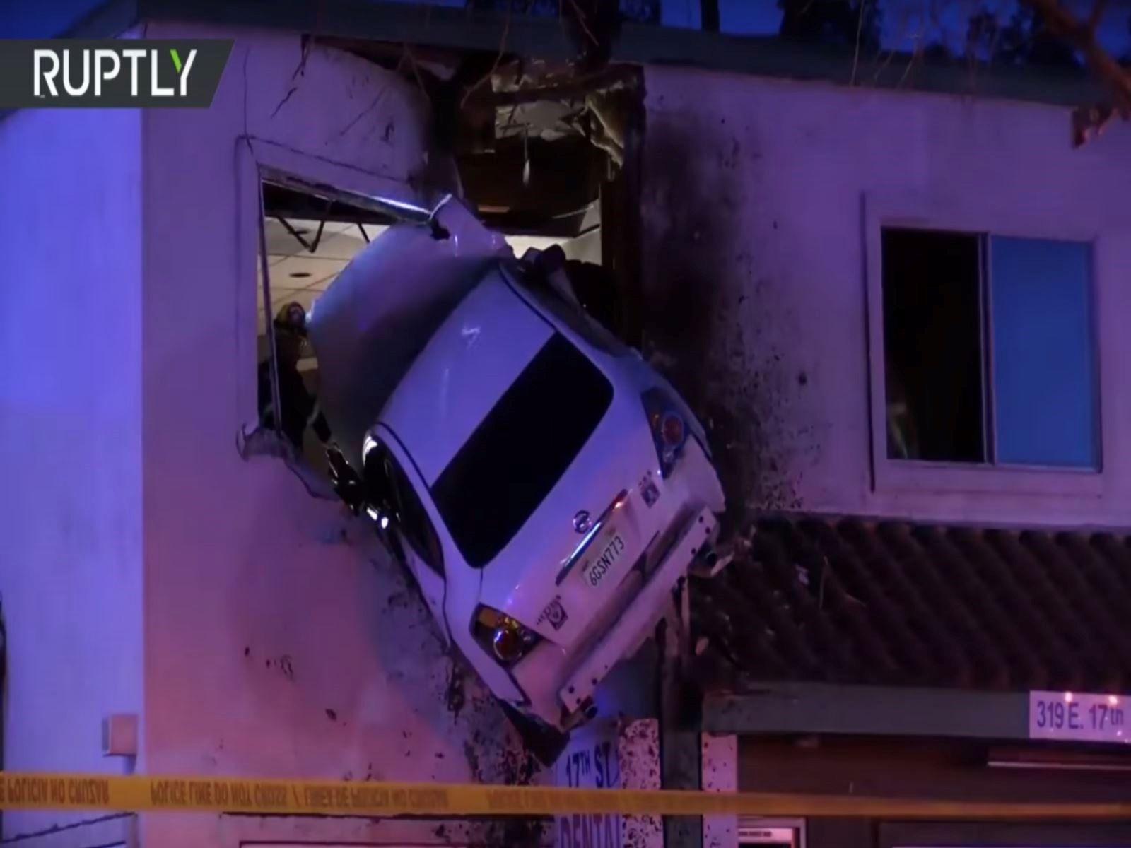 Watch This Driver Crash Into The Second Floor Of A Building