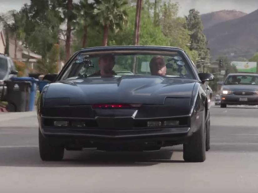 Jay Leno Drives The Original KITT From Knight Rider