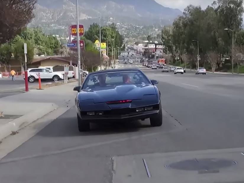 Jay Leno Drives The Original KITT From Knight Rider