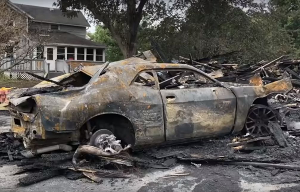 Watch A Roasted Dodge Challenger Hellcat Brought Back From The Dead