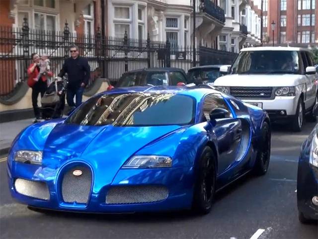 4 Blue Chrome Supercars